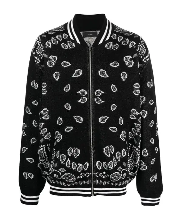 Alanui Paisley Intarsia Zip-up Bomber Jacket