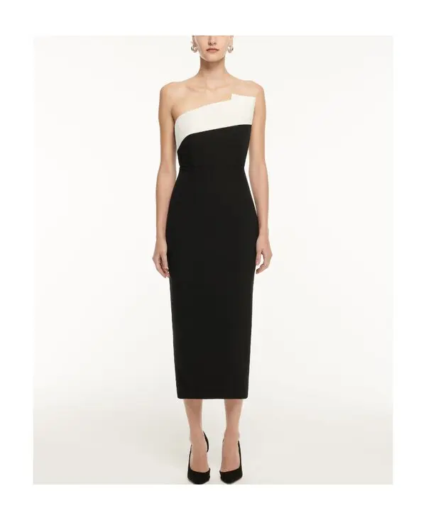 Roland Mouret Strapless Pendant Mid-length Dress