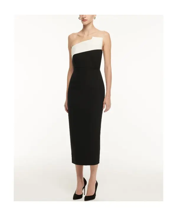 Roland Mouret Strapless Pendant Mid-length Dress
