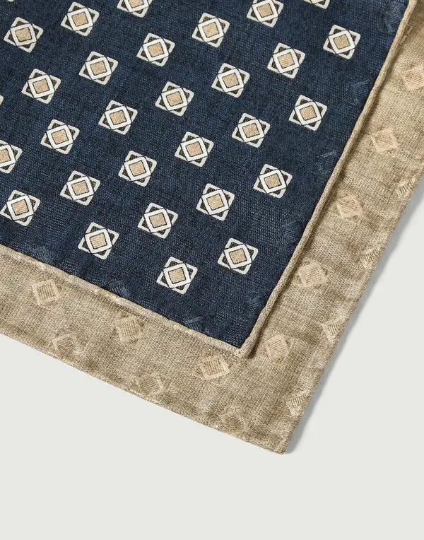 Brunello Cucinelli Silk Geometric-pattern Pocket Square