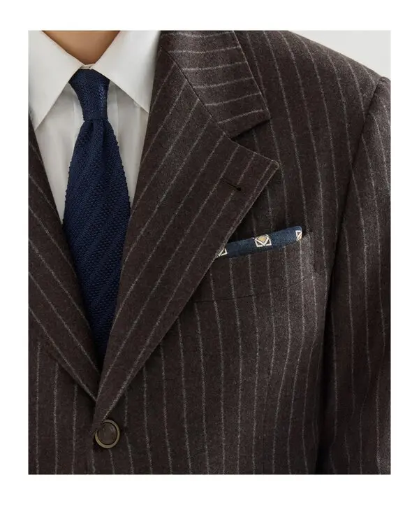 Brunello Cucinelli Silk Geometric-pattern Pocket Square