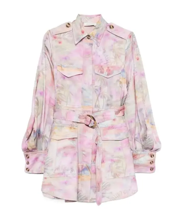 Zimmermann Dawning Belted Mini Dress