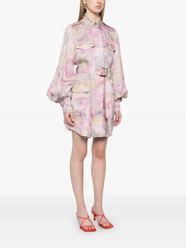Zimmermann Dawning Belted Mini Dress