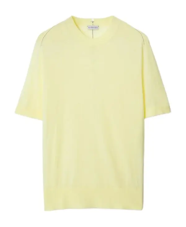 Burberry Crew Neck Wool T-shirt - Yellow