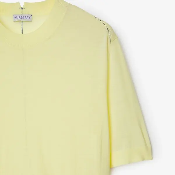 Burberry Crew Neck Wool T-shirt - Yellow