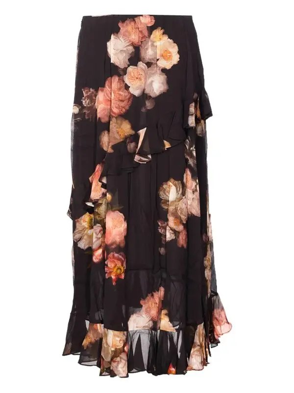 Zimmermann Hypnotic Asymmetric Midi Skirt - Black