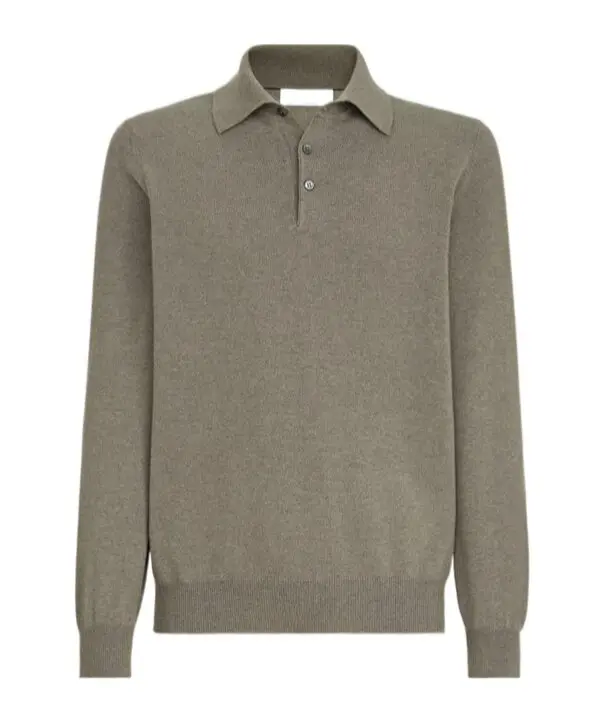 Brunello Cucinelli Cashmere Knit Polo Shirt - Gray