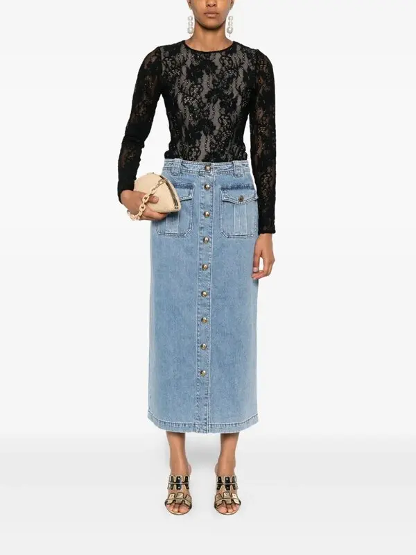 Zimmermann High-waisted Button-front Flap-pocket Pencil Skirt