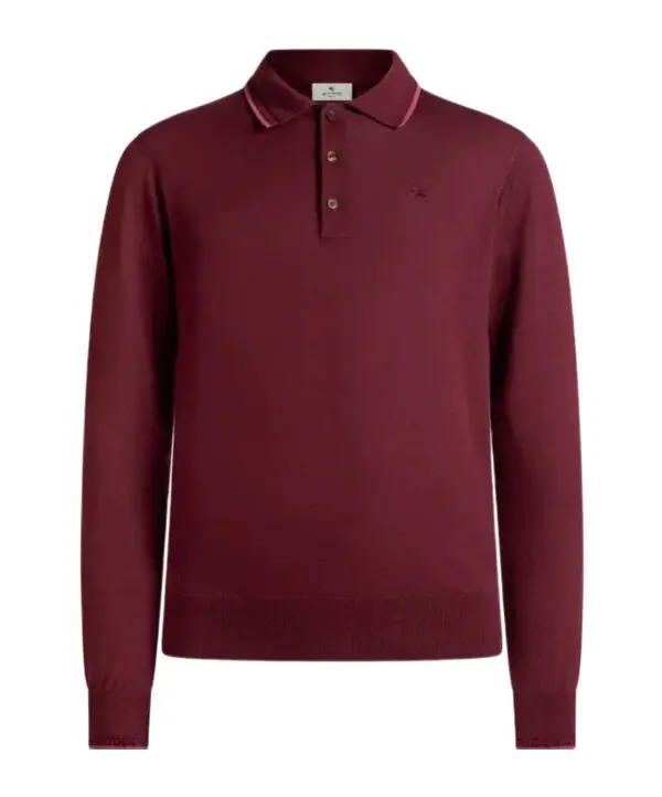 Etro Cotton-blend Polo Shirt With Pegaso Embroidery - Red