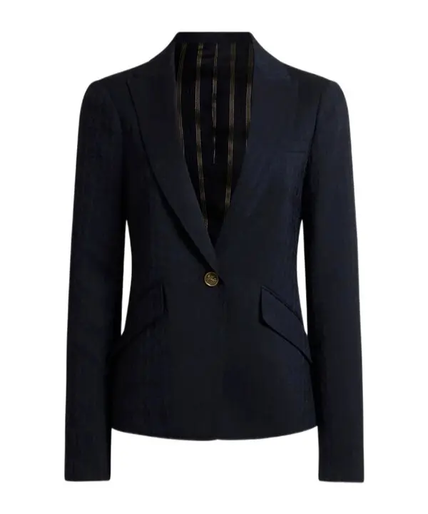 Etro Single-breasted Wool Jacquard Jacket