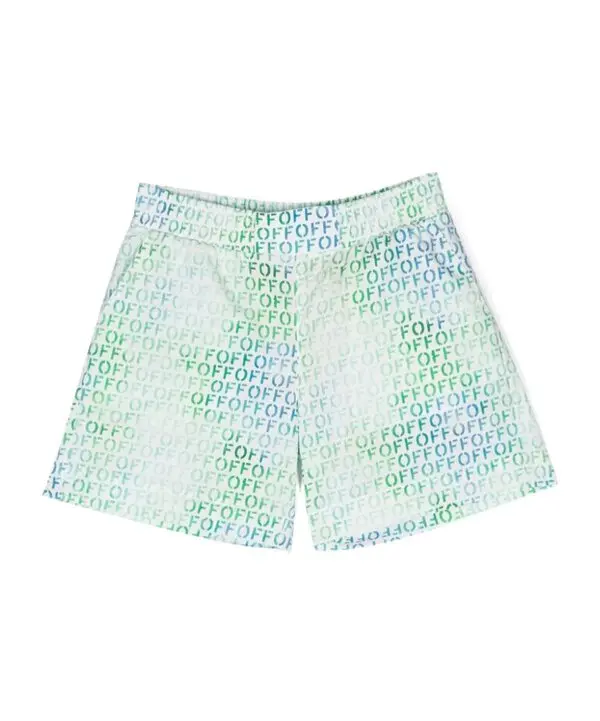 Off-White Logo-print Cotton Swim Shorts