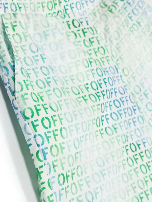 Off-White Logo-print Cotton Swim Shorts