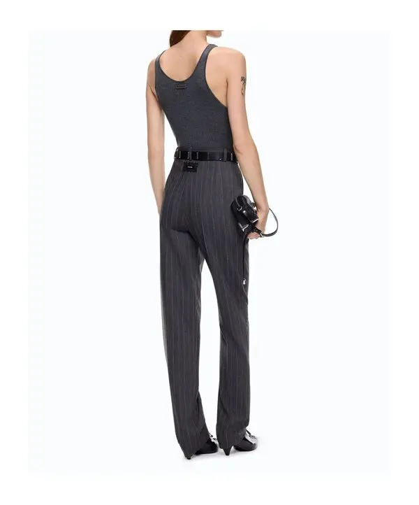 Pinko Ribbed-knit Logo-patch Tank Top
