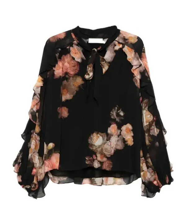 Zimmermann Ruffled Floral-print Blouse