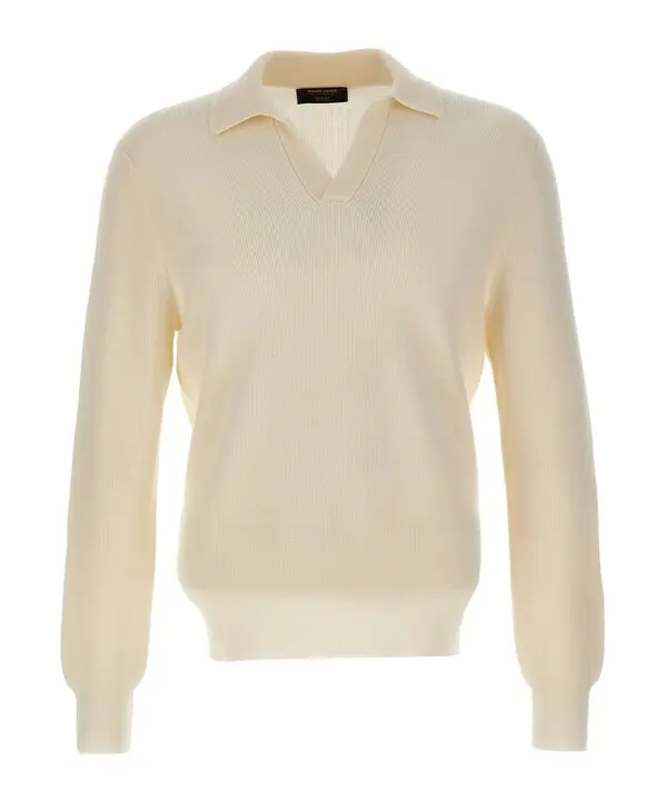 GRAN SASSO Long-sleeve Knitted Polo Shirt