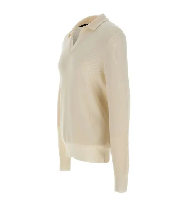 GRAN SASSO Long-sleeve Knitted Polo Shirt