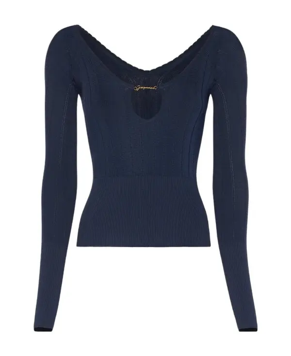Jacquemus Pralu Ribbed Top - Blue