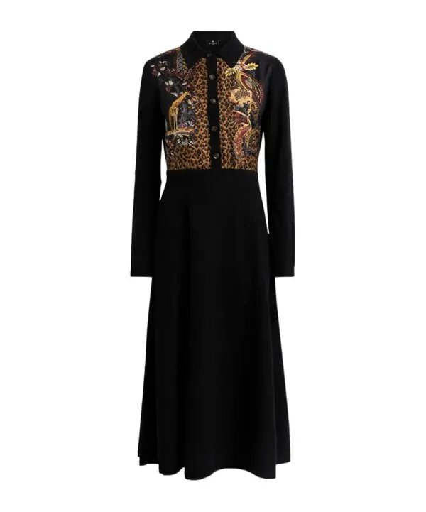 Etro Collared Long-sleeved Dress