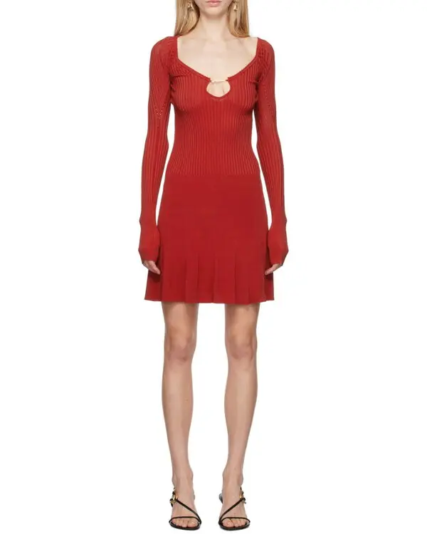Jacquemus Long-sleeve Scalloped Mini Dress