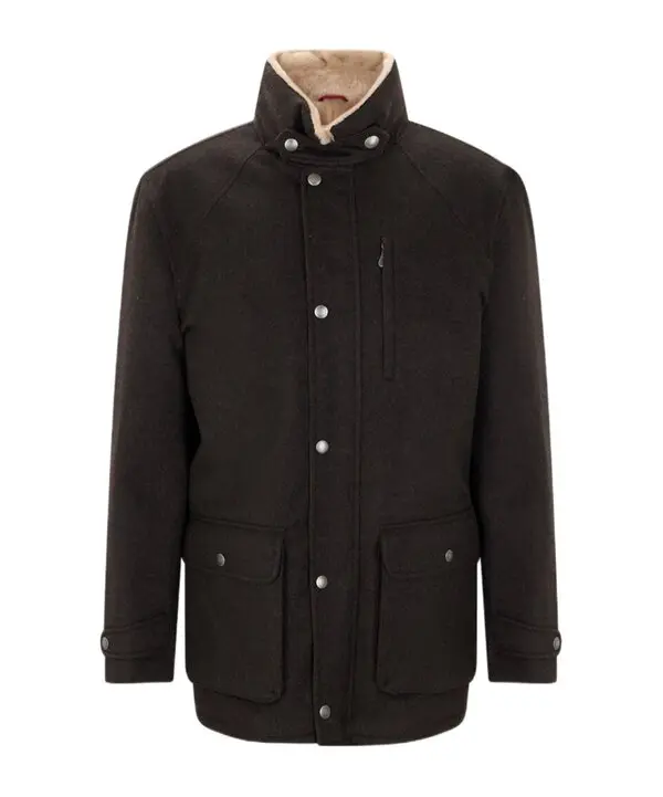Brunello Cucinelli High-necked Long-sleeved Cotton Coat