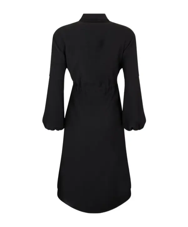 Herno Long Sleeve Collared Dress With Tie Detail