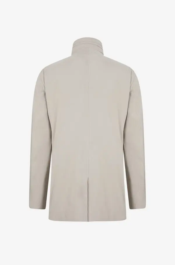 MOORER Mid-length Silk-blend Coat With A Stand Collar