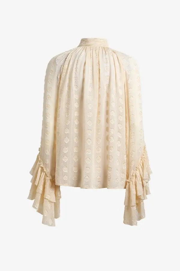 Etro Jacquard Fil Coupê Shirt With Ruffles