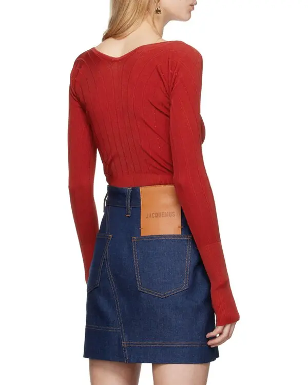 Jacquemus Pralu Ribbed Long-sleeve Top