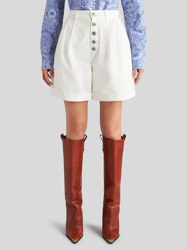 Etro Chevron High-waist Bermuda Shorts