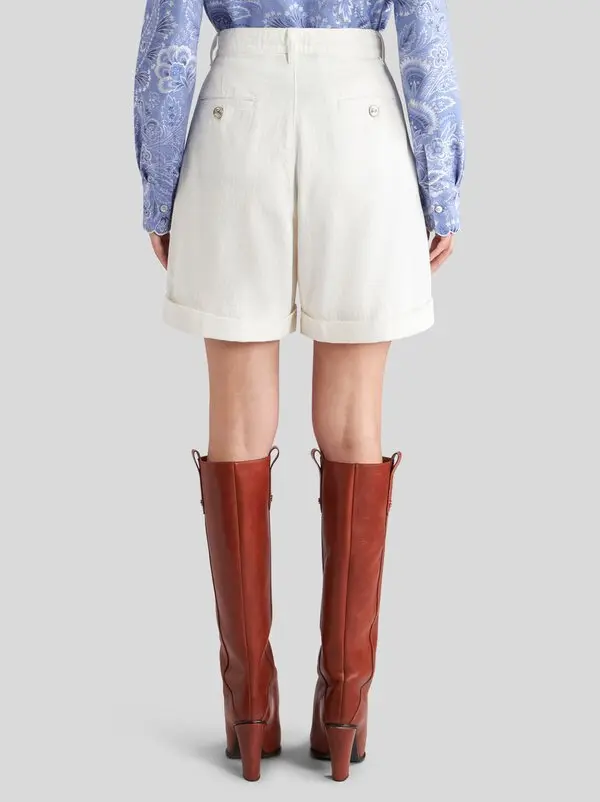 Etro Chevron High-waist Bermuda Shorts