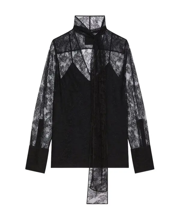 Givenchy Blouse In Lace With Lavalliere