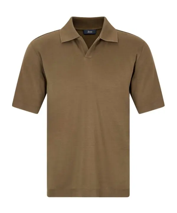 Herno Short-sleeved Polo Shirt - Brown