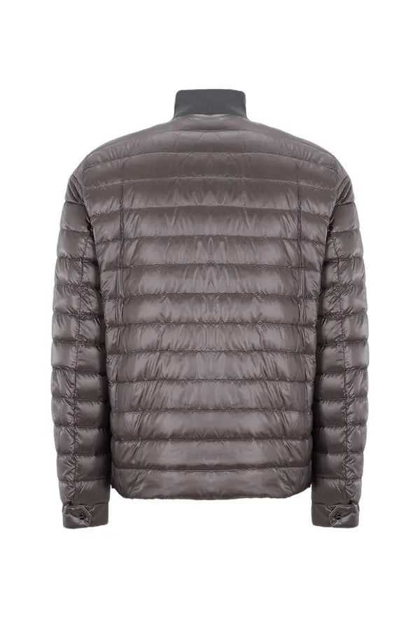 Herno Quilted Cotton Zip-up Jacket With Stand Collar