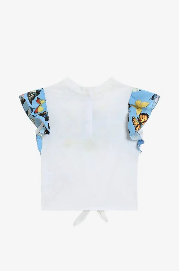 Dolce & Gabbana Butterfly Print T-shirt With Knotted Hem