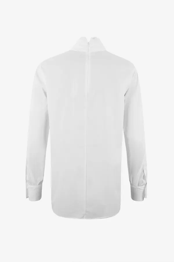 Brunello Cucinelli Long-sleeved Top With Tie Design And Pleated Details - No
