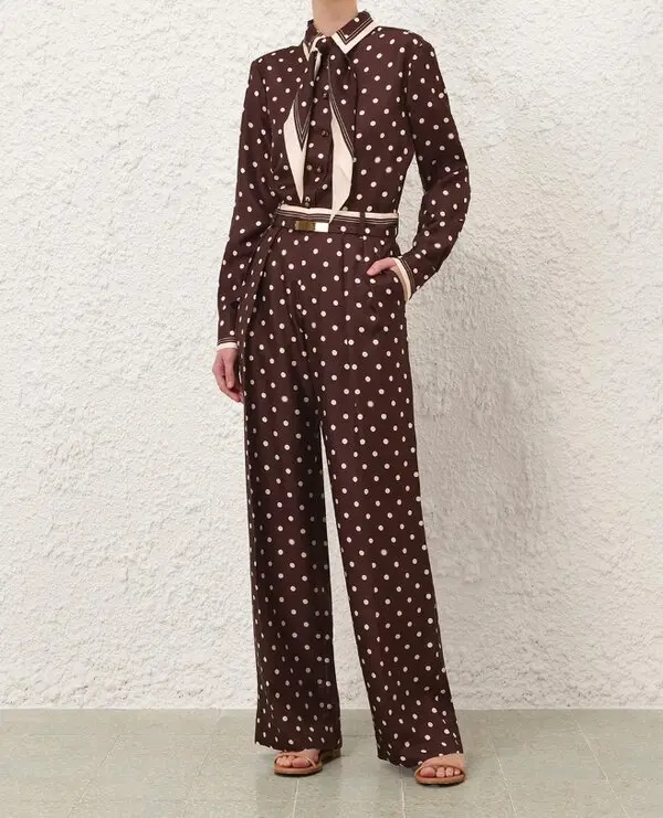 Zimmermann Polka Dot Straight Leg Pants