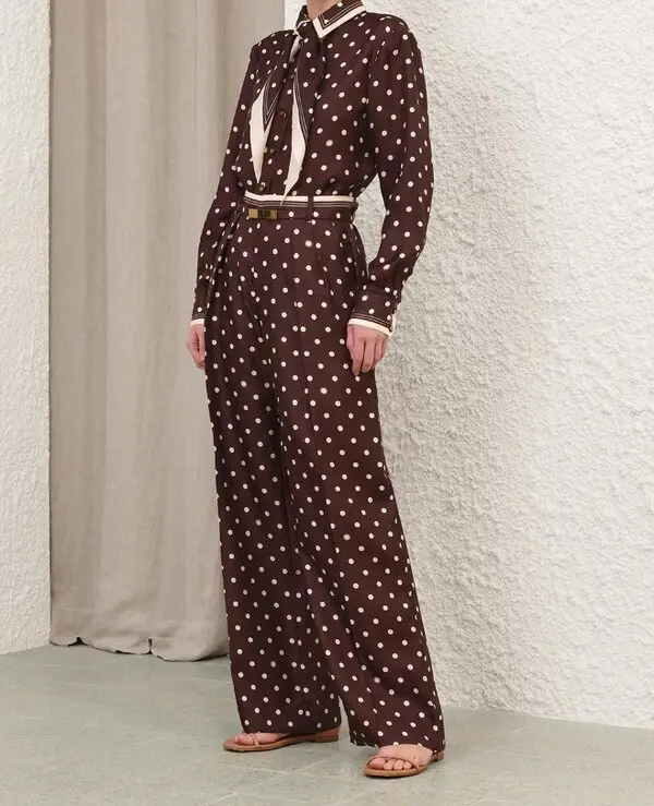 Zimmermann Polka Dot Straight Leg Pants