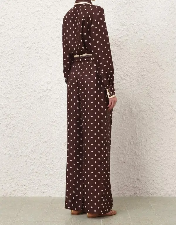 Zimmermann Polka Dot Straight Leg Pants