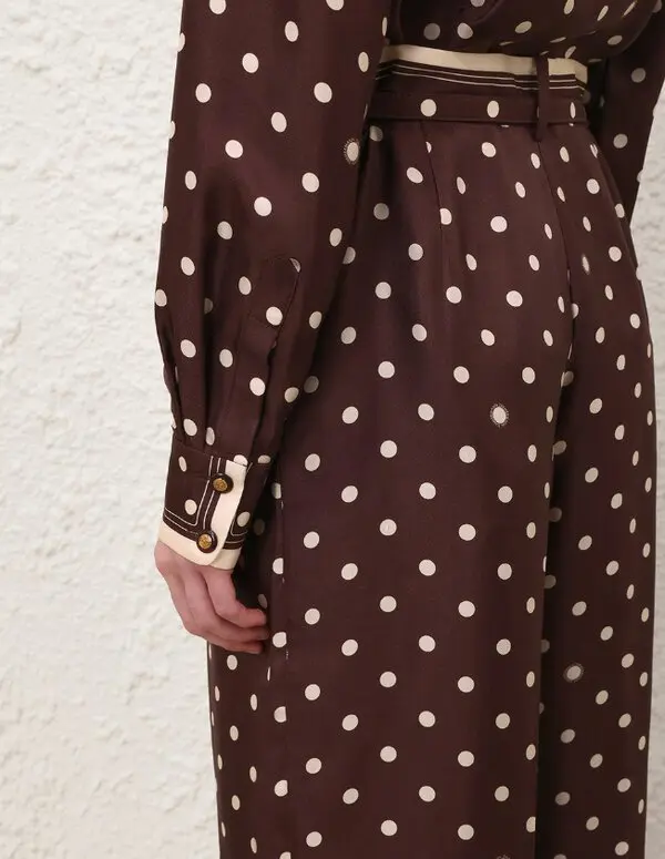 Zimmermann Polka Dot Straight Leg Pants