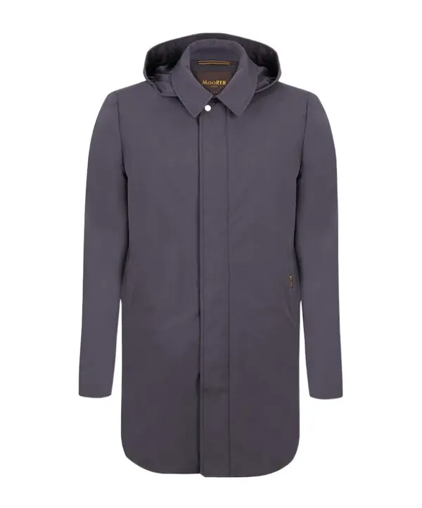 MOORER Mid-length Hooded Coat With A Lapel Collar