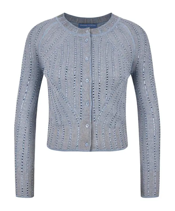 Ermanno Scervino Ribbed Crew Neck Cardigan