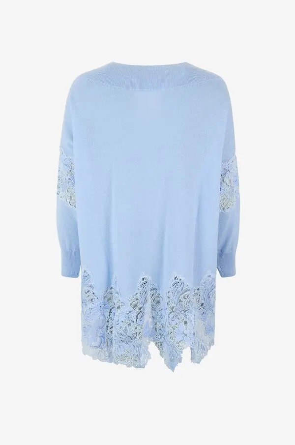 Ermanno Scervino Lace Embroidered Cashmere Sweater