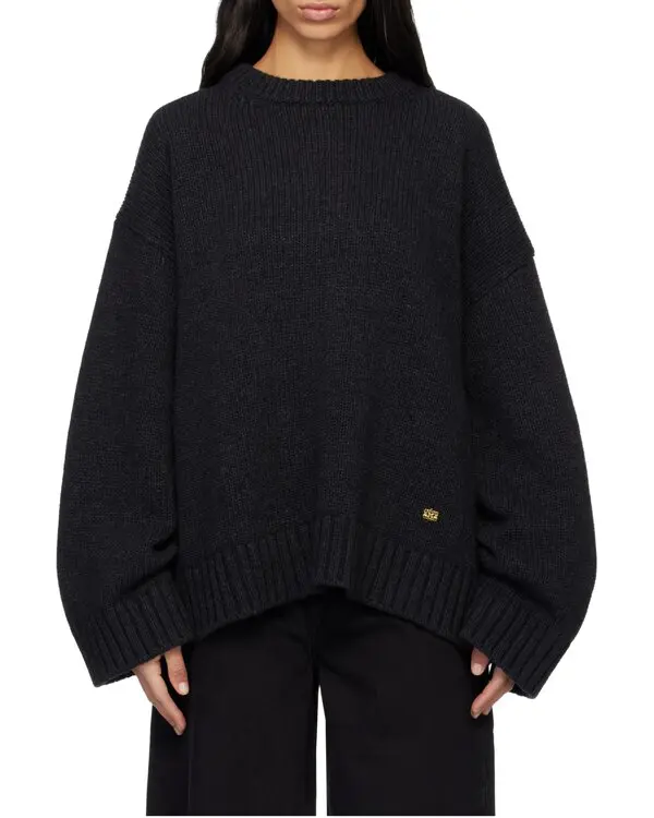 GANNI Dark Grey Wool Mix Jumper