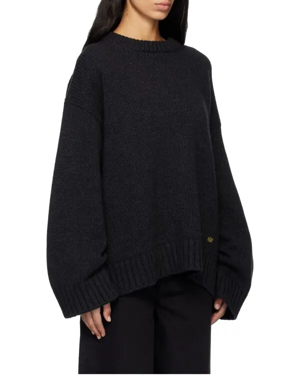 GANNI Dark Grey Wool Mix Jumper