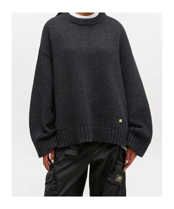 GANNI Dark Grey Wool Mix Jumper