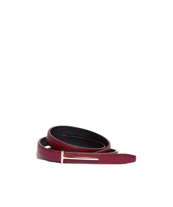 TOM FORD Buckle Belt - Rubyred