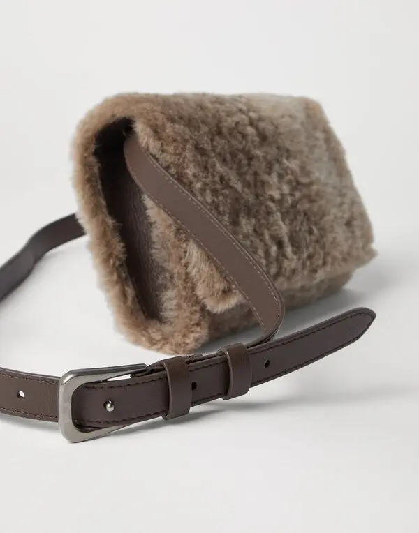 Brunello Cucinelli Shearling Cross Body Bag