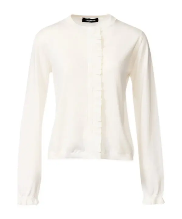 Fabiana Filippi Long-sleeved Knitwear With Round Neck And Ribbed Trim - Rafia
