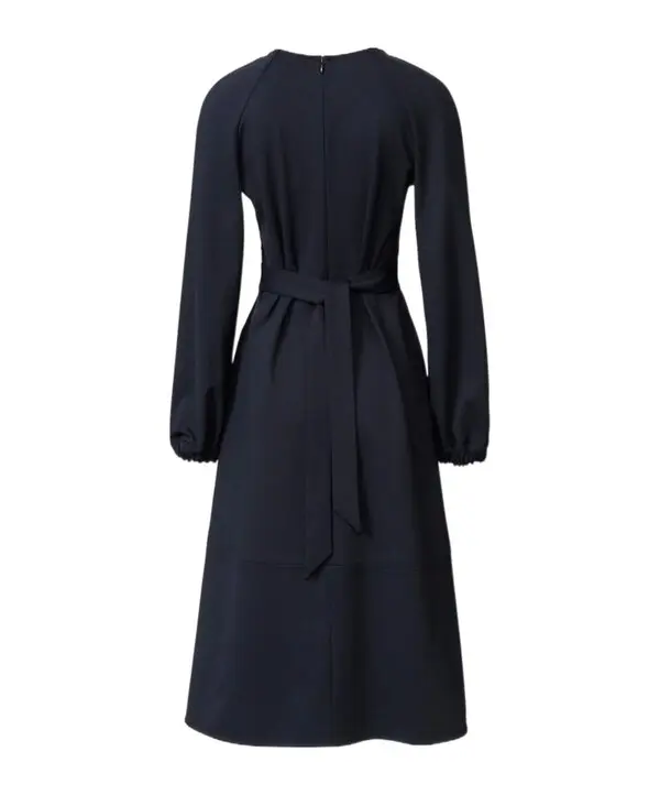 Fabiana Filippi Long-sleeved V-neck Belted Dress