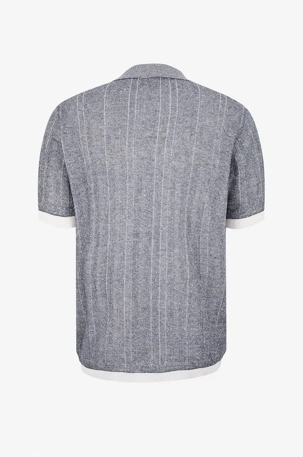 Brioni Ribbed-knit Contrast-trim Polo Shirt